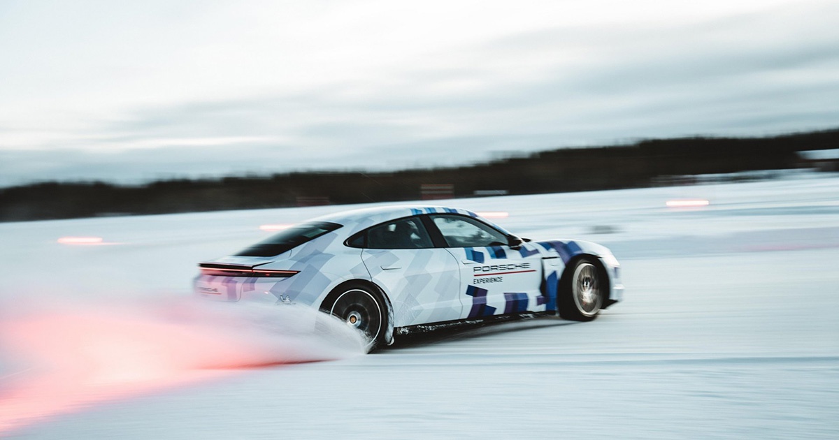 Porsche Taycan sets Guinness record for longest continuous drift on ice ...
