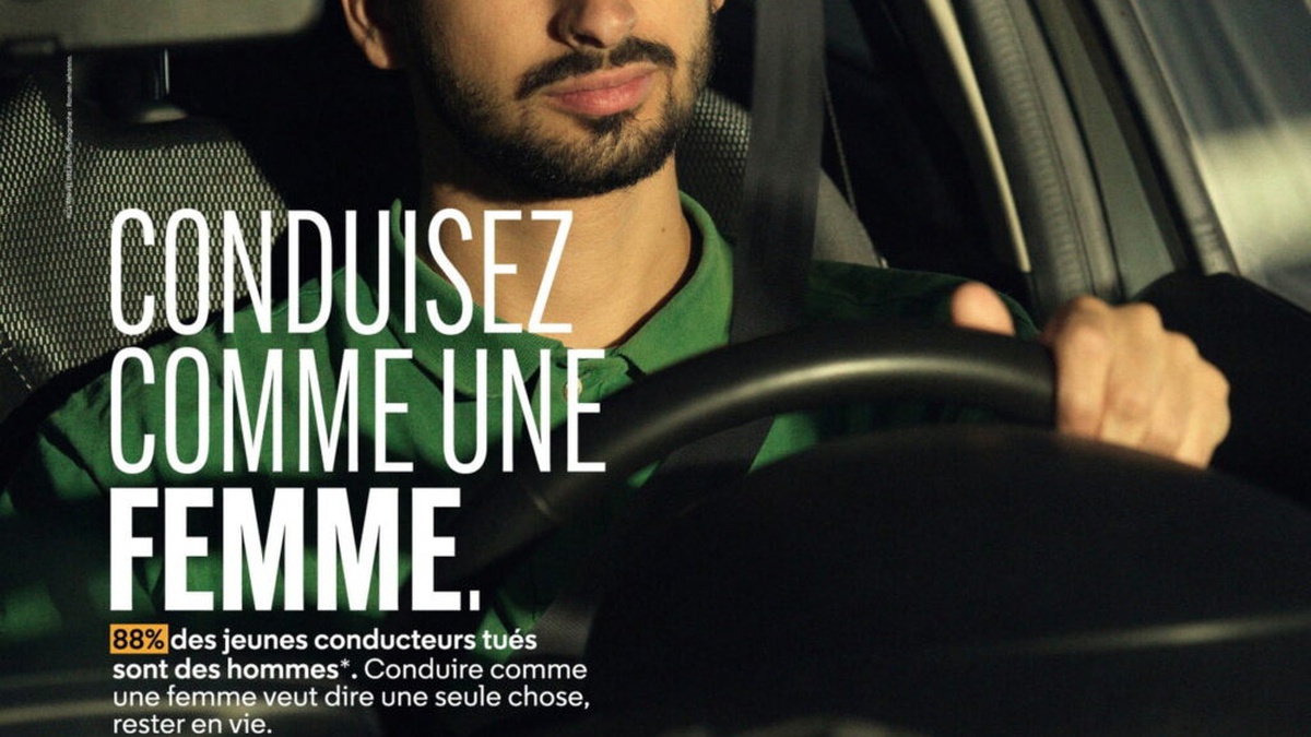 French road safety campaign urges men to 'drive like a woman' for safer ...