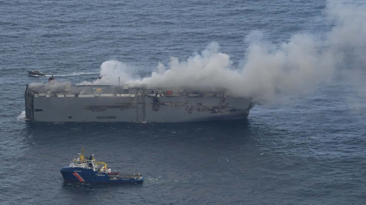 EVs aboard cargo ship that caught fire appear to be "in good condition ...