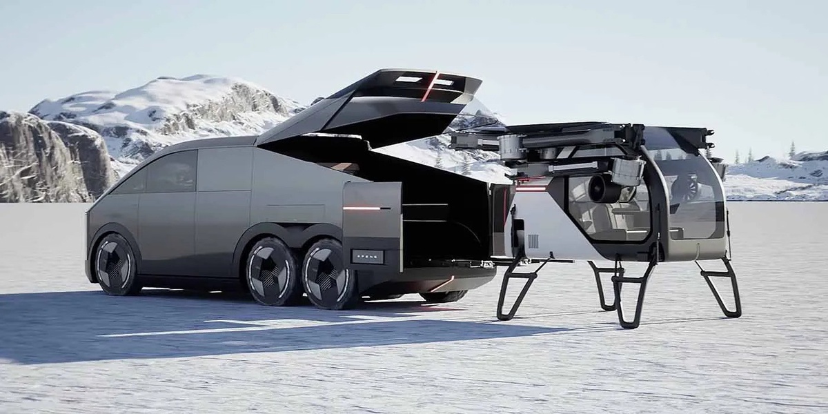 Der landgest?tzte Flugzeugtr?ger Xpeng AeroHT 6x6 nimmt als reales ...