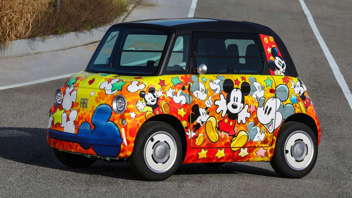 Fiat comm?more le 100e anniversaire de Disney avec des v?hicules ?lectriques Topolino ? l ...